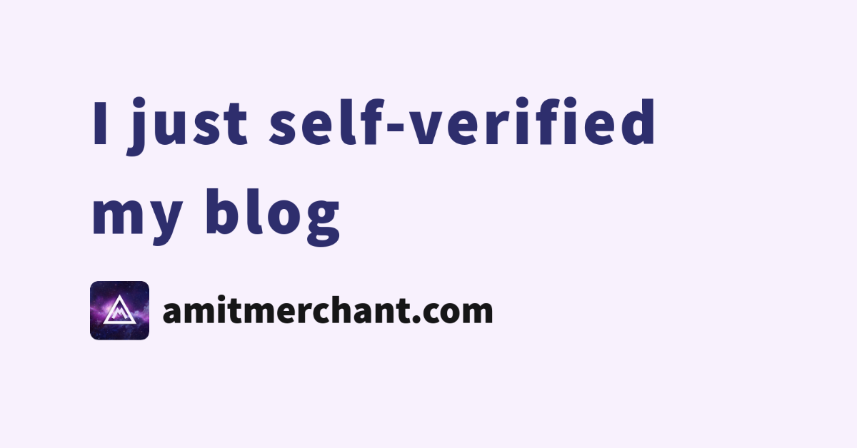 I just self-verified my blog — Amit Merchant — A blog on PHP ... I just self-verified my blog — Amit Merchant — A blog on PHP ...