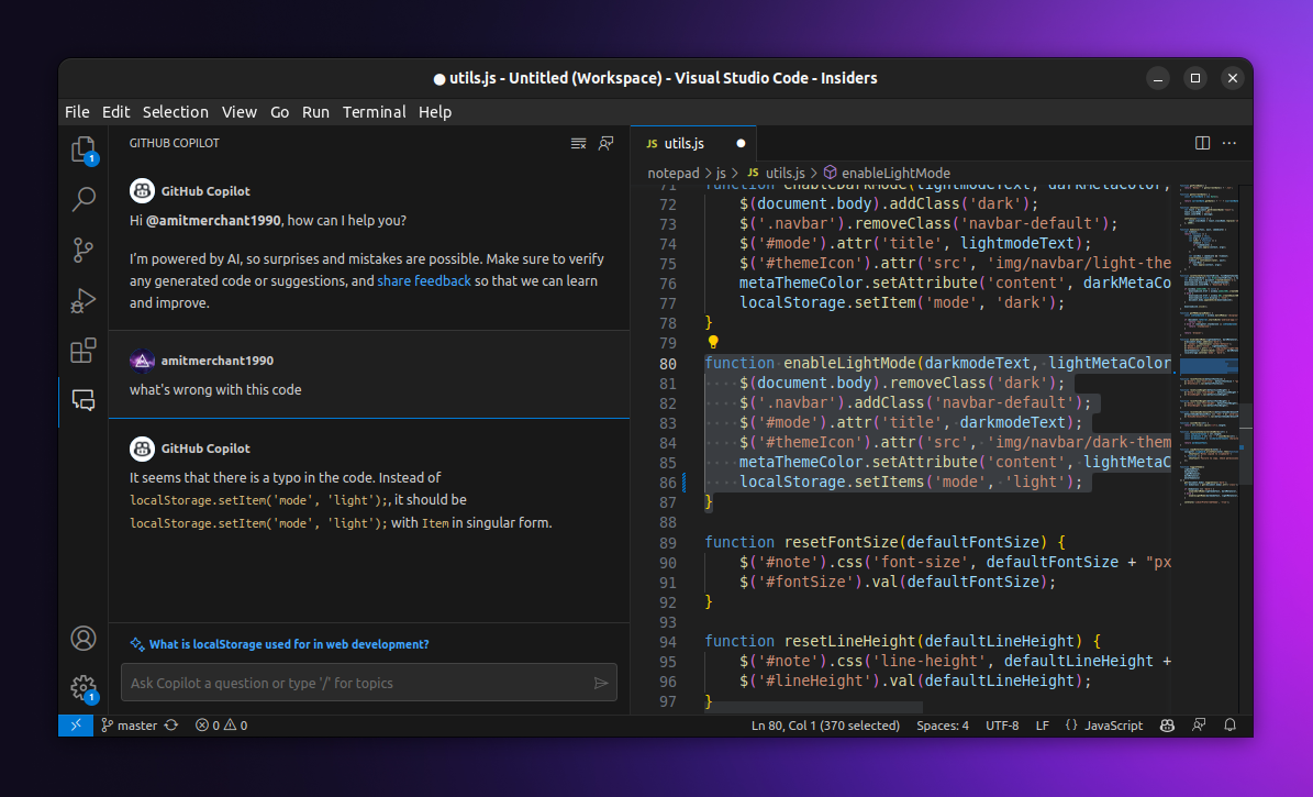 I got access to GitHub Copilot Chat — Amit Merchant — A blog on PHP ... I got access to GitHub Copilot Chat — Amit Merchant — A blog on PHP ...